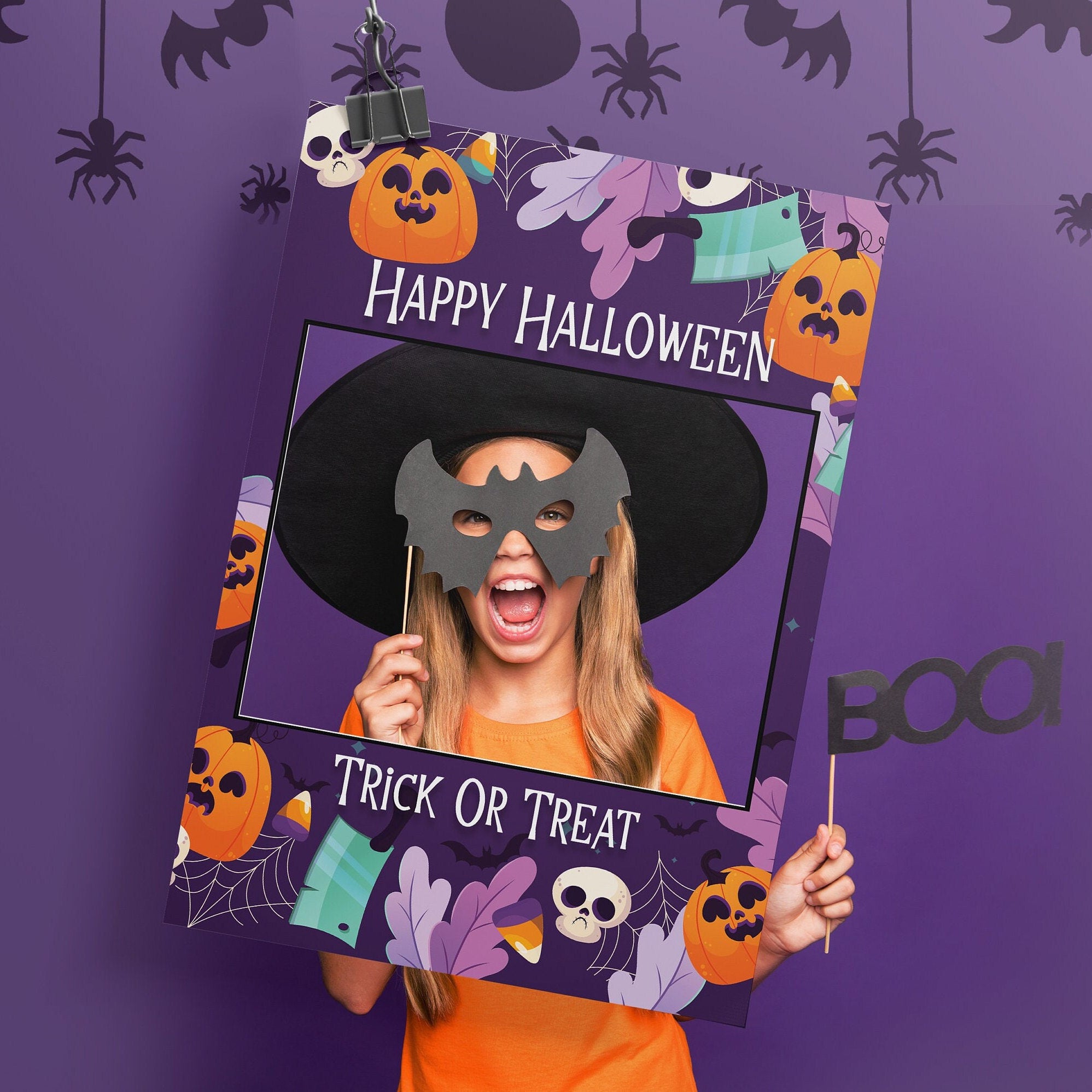 Pumpkin and Skulls Halloween Selfie Frame and Party Sign – Smart Party Shop