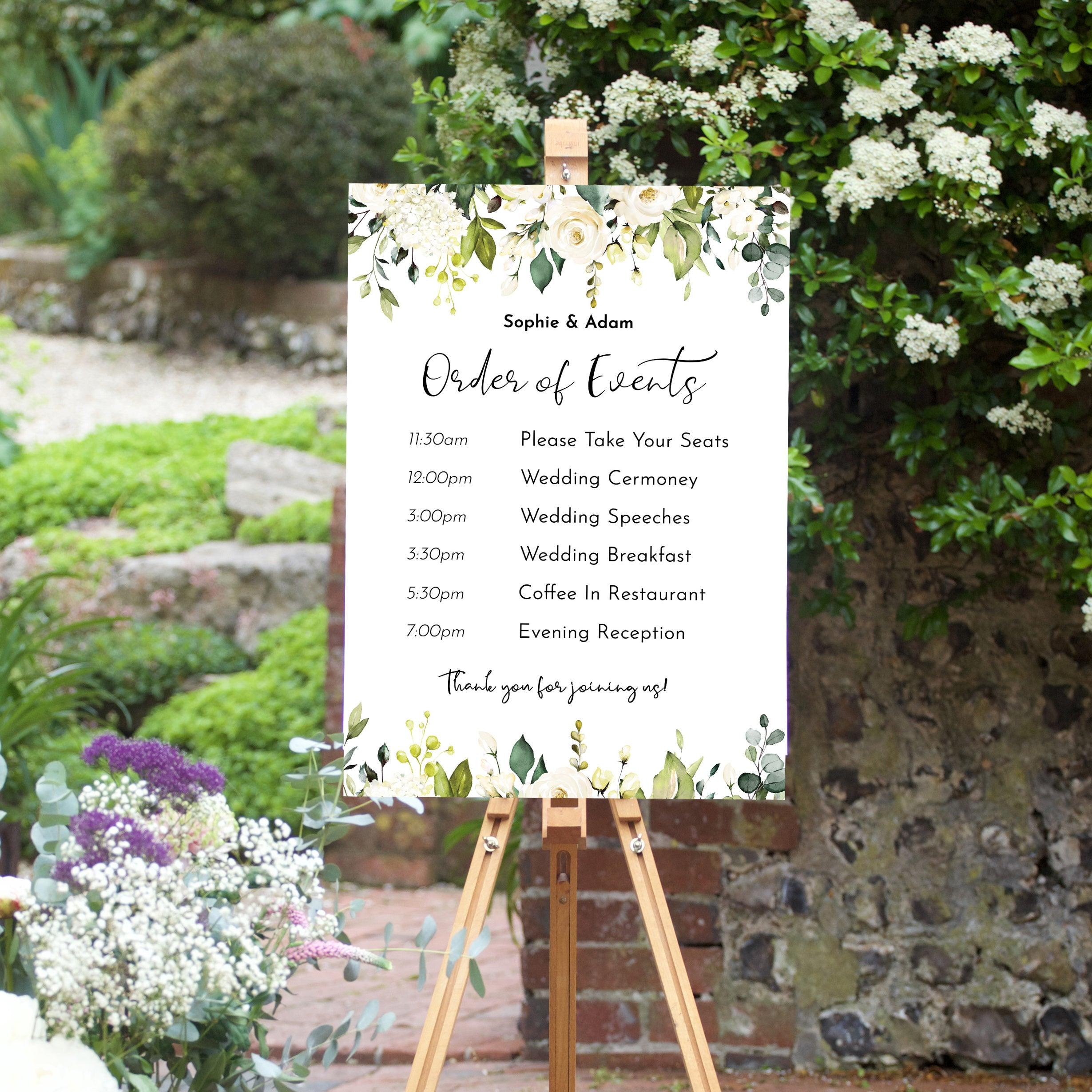 Wedding Order of The Day – Smart Party Shop
