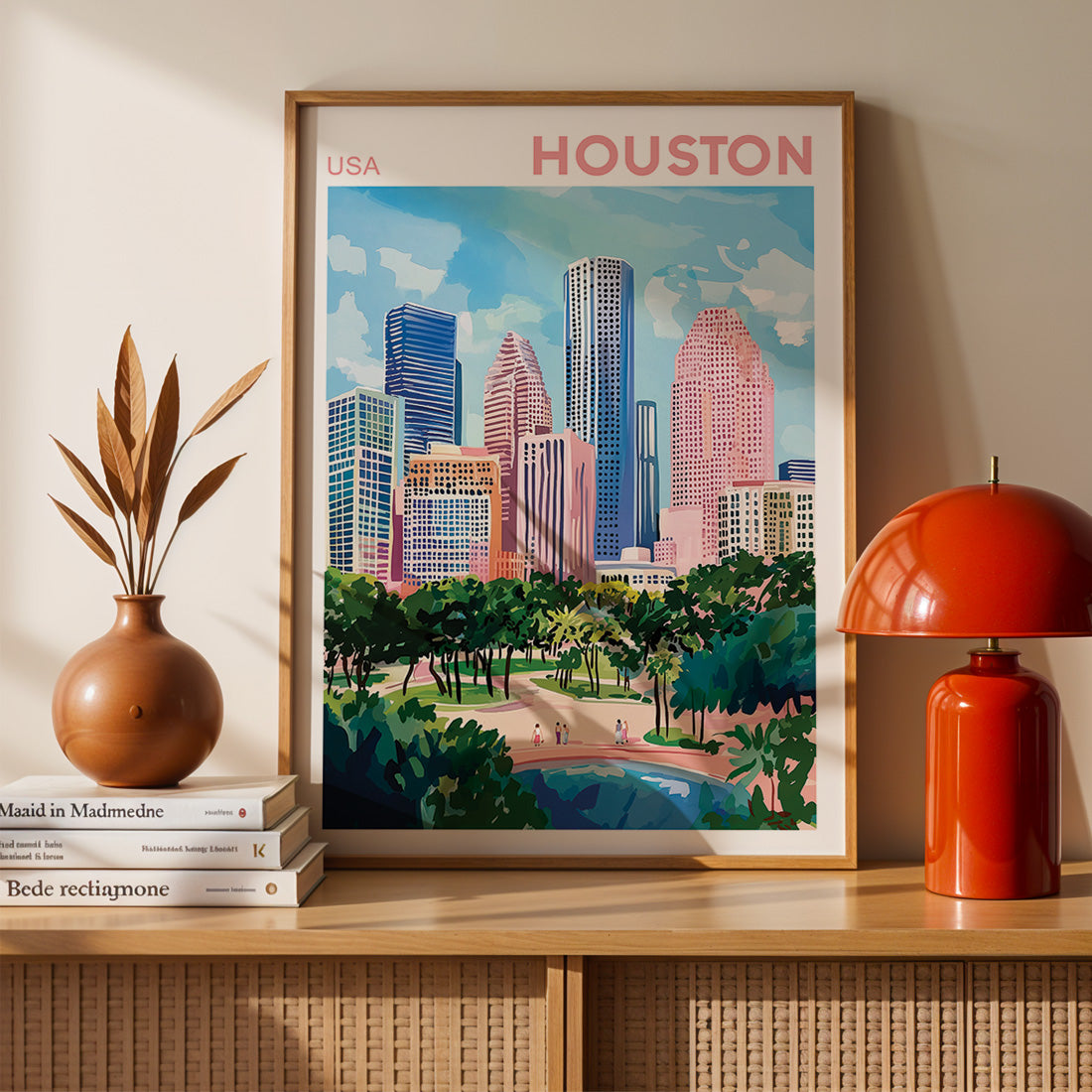 Houston, Texas Poster – USA Travel Wall Art Print – Smart Party Shop