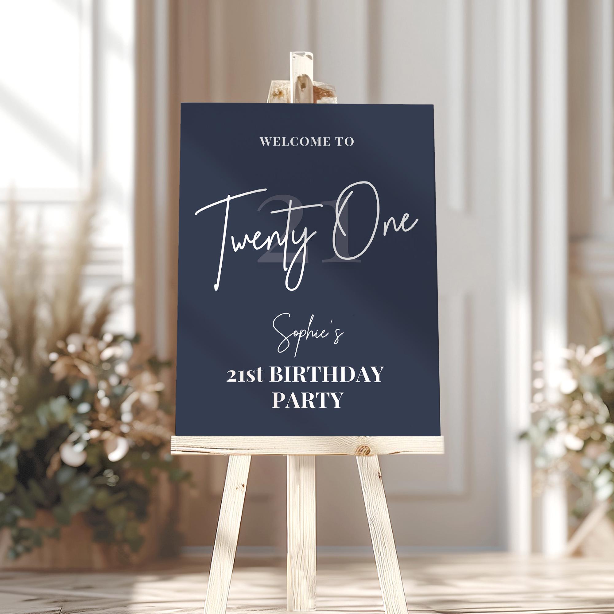 Navy Birthday Party Welcome Sign – Smart Party Shop