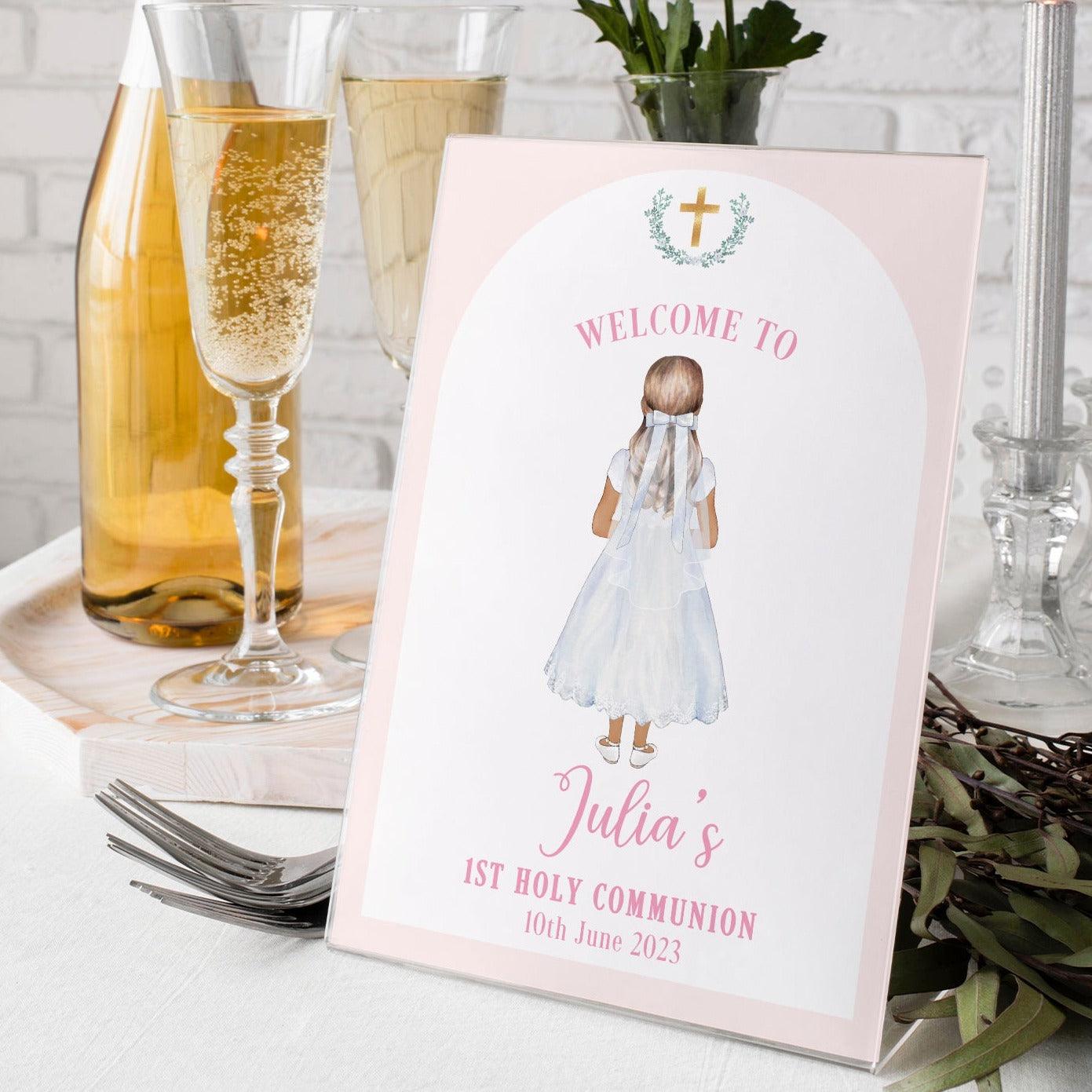 Girl's Portrait Style First Holy Communion Sign – Smart Party Shop