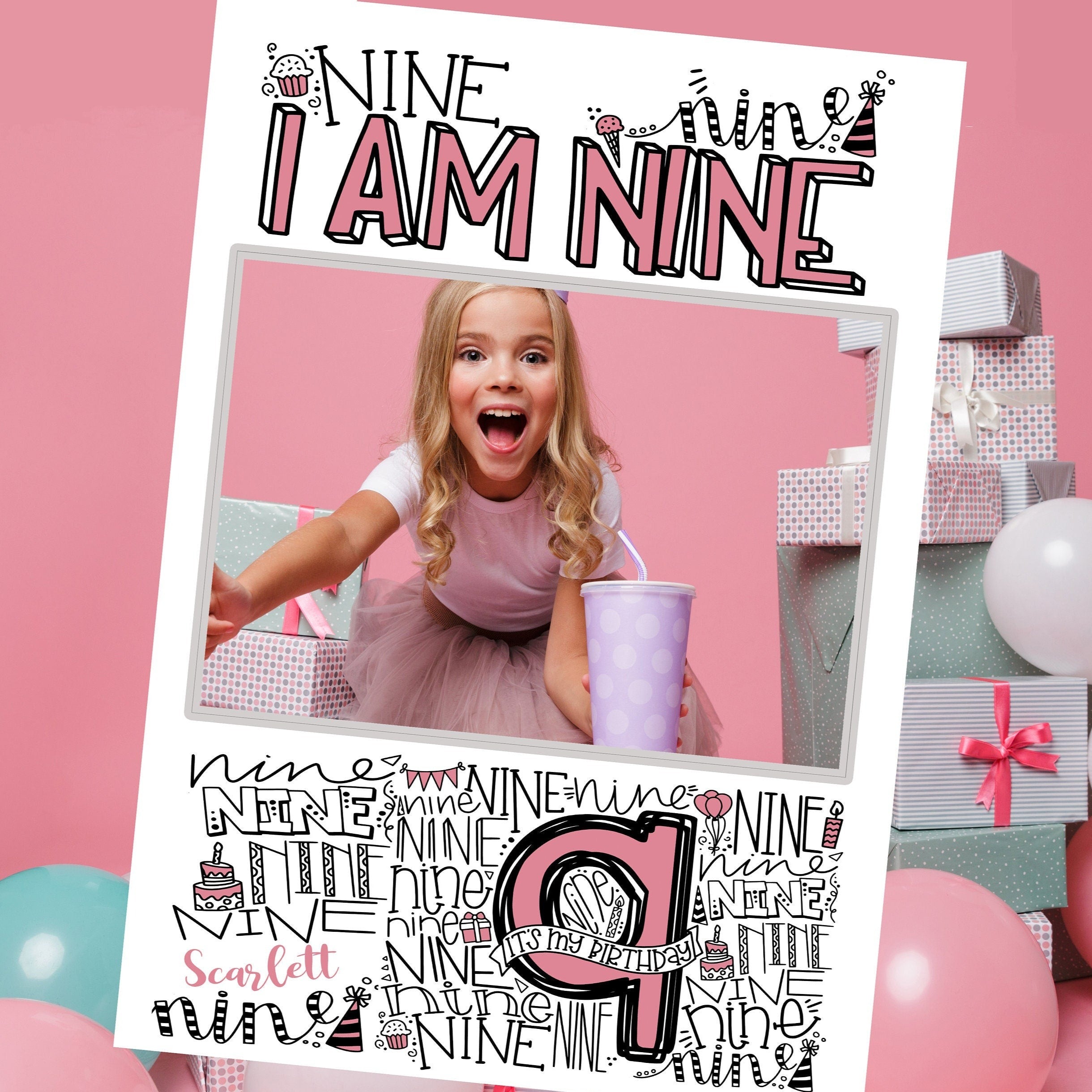 9th Birthday Photobooth Frame – Smart Party Shop