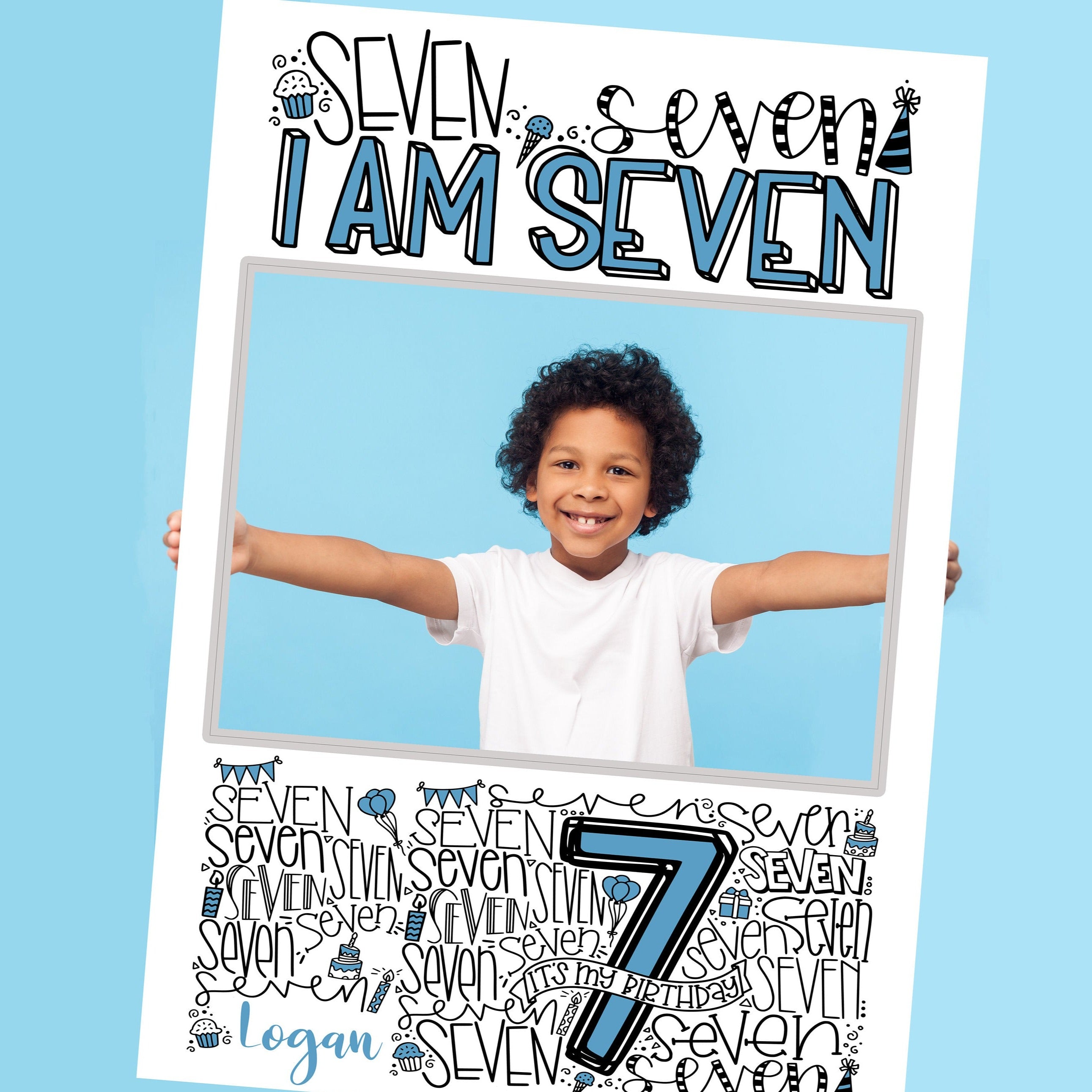 7th Birthday Photobooth Frame – Smart Party Shop
