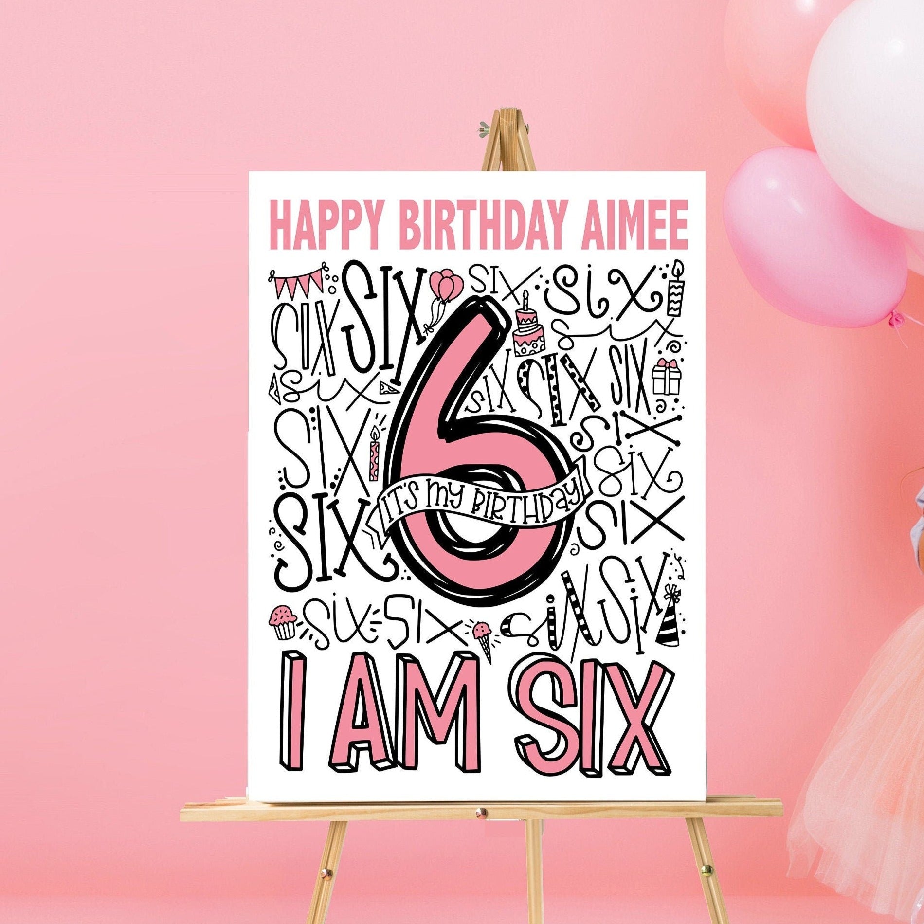6th Birthday Sign – Smart Party Shop