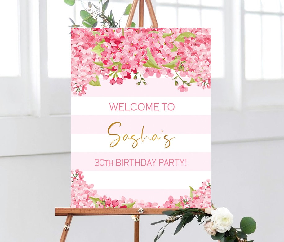 Pink Floral Welcome Sign – Smart Party Shop