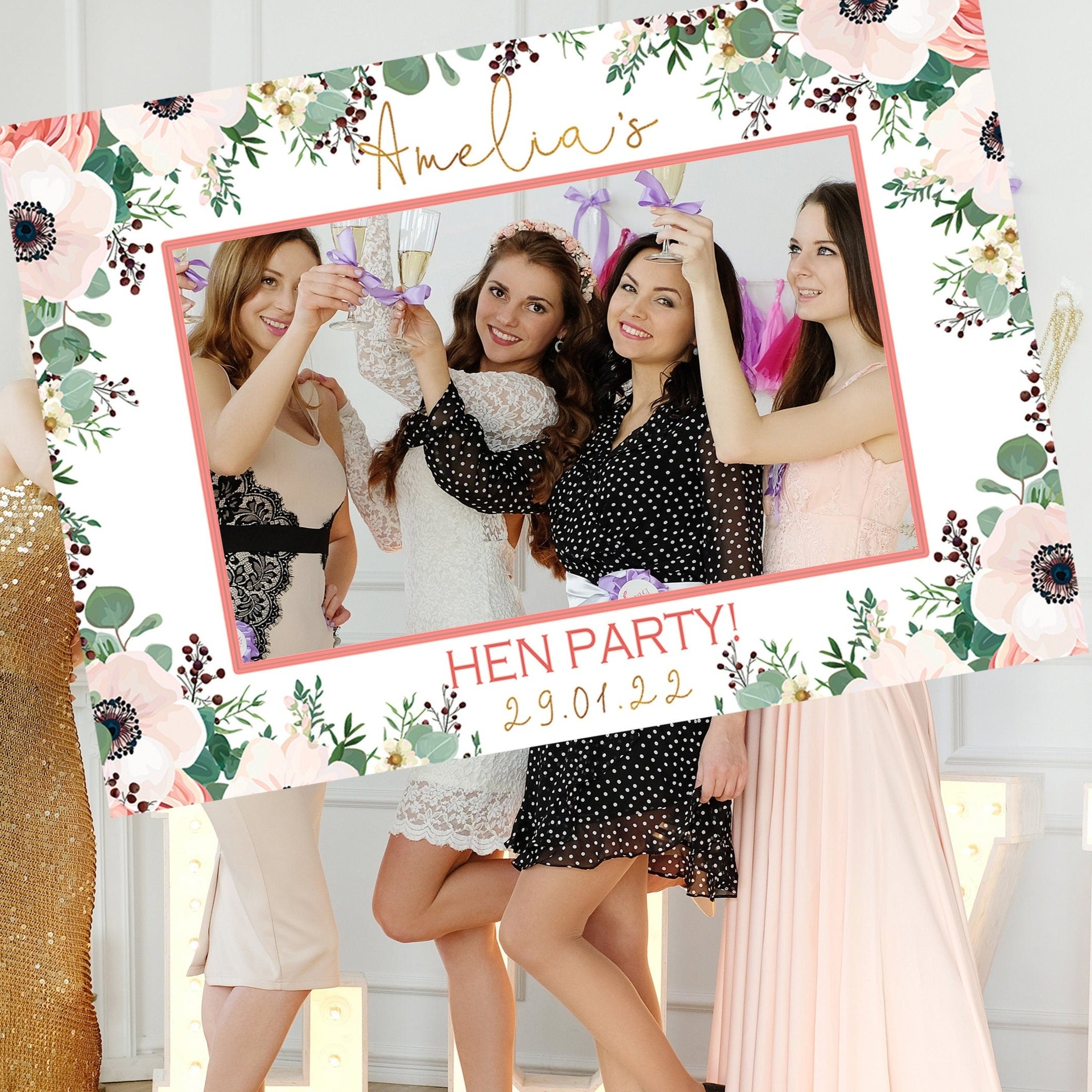 Blush Pink Hen Party Selfie Frame – Smart Party Shop