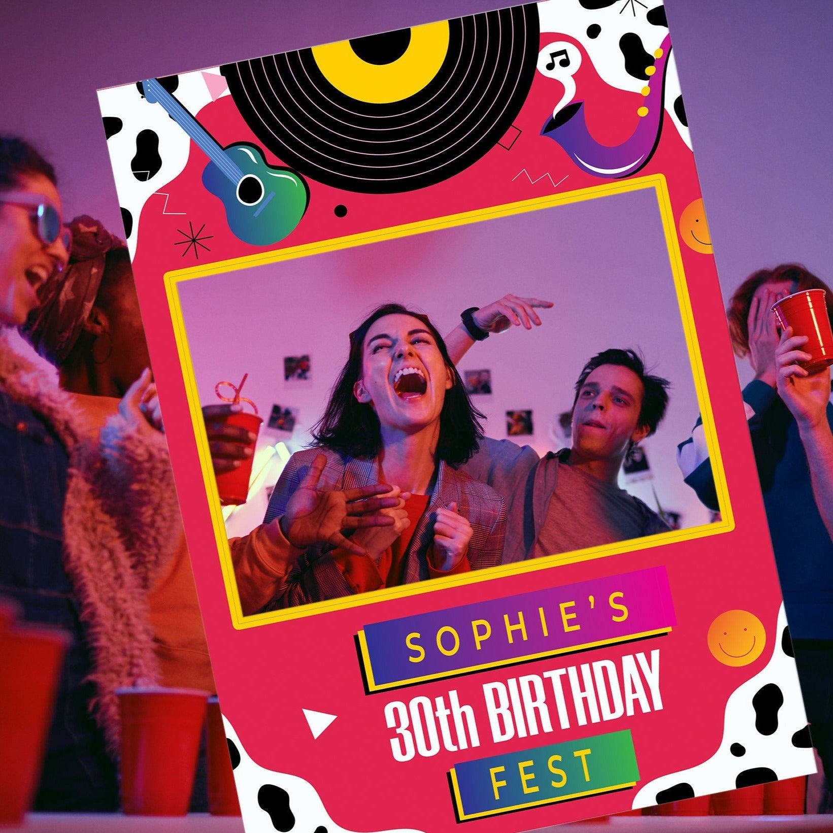 Music Festival Theme Birthday Selfie Frame – Smart Party Shop