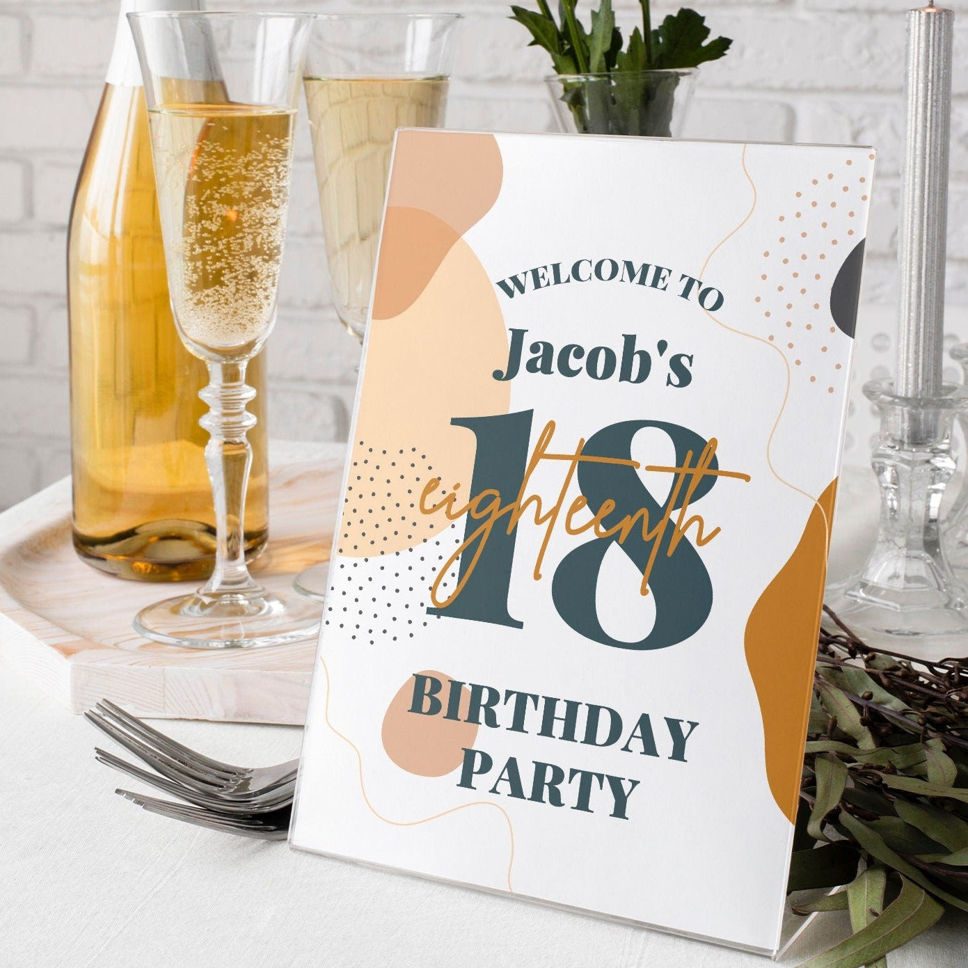 Abstract Birthday Party Selfie Frame and Welcome Sign – Smart Party Shop