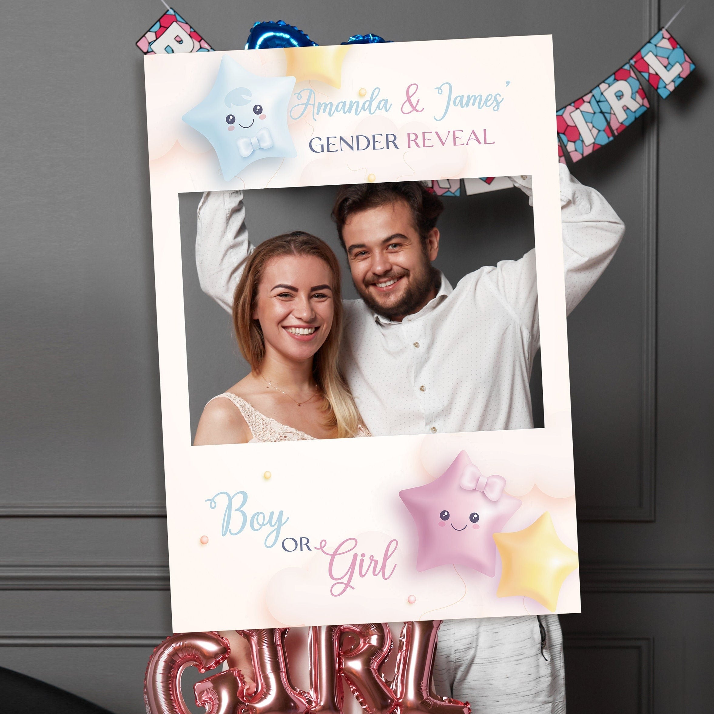 Gender Reveal Selfie Frame & Sign – Smart Party Shop