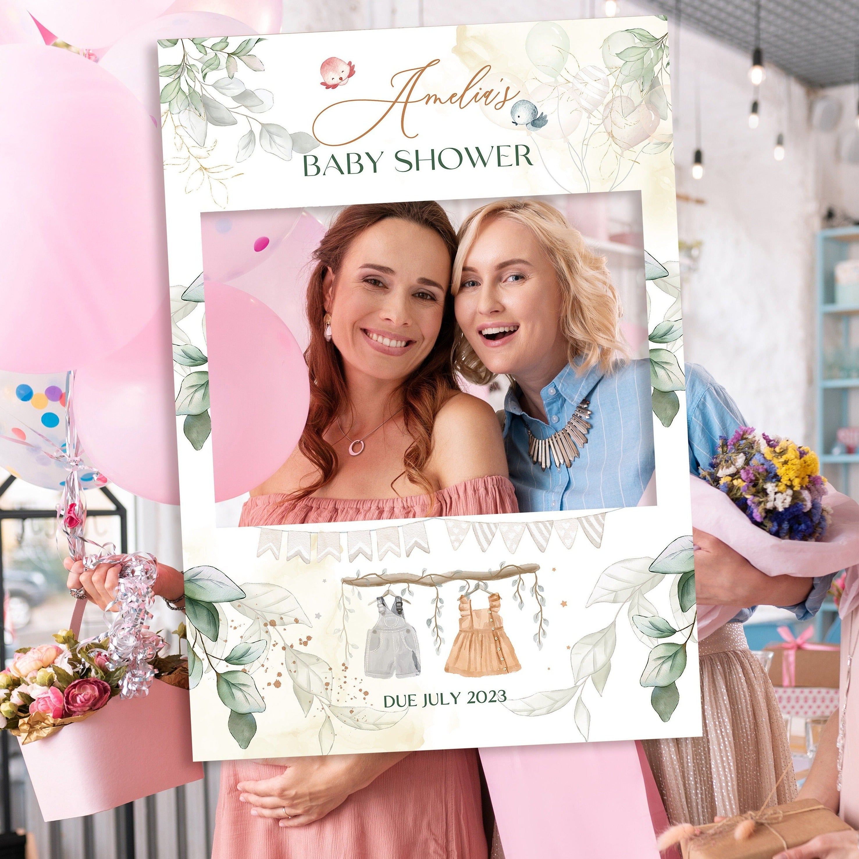 Gender Neutral Baby Shower Selfie Frame and Party Sign – Smart Party Shop