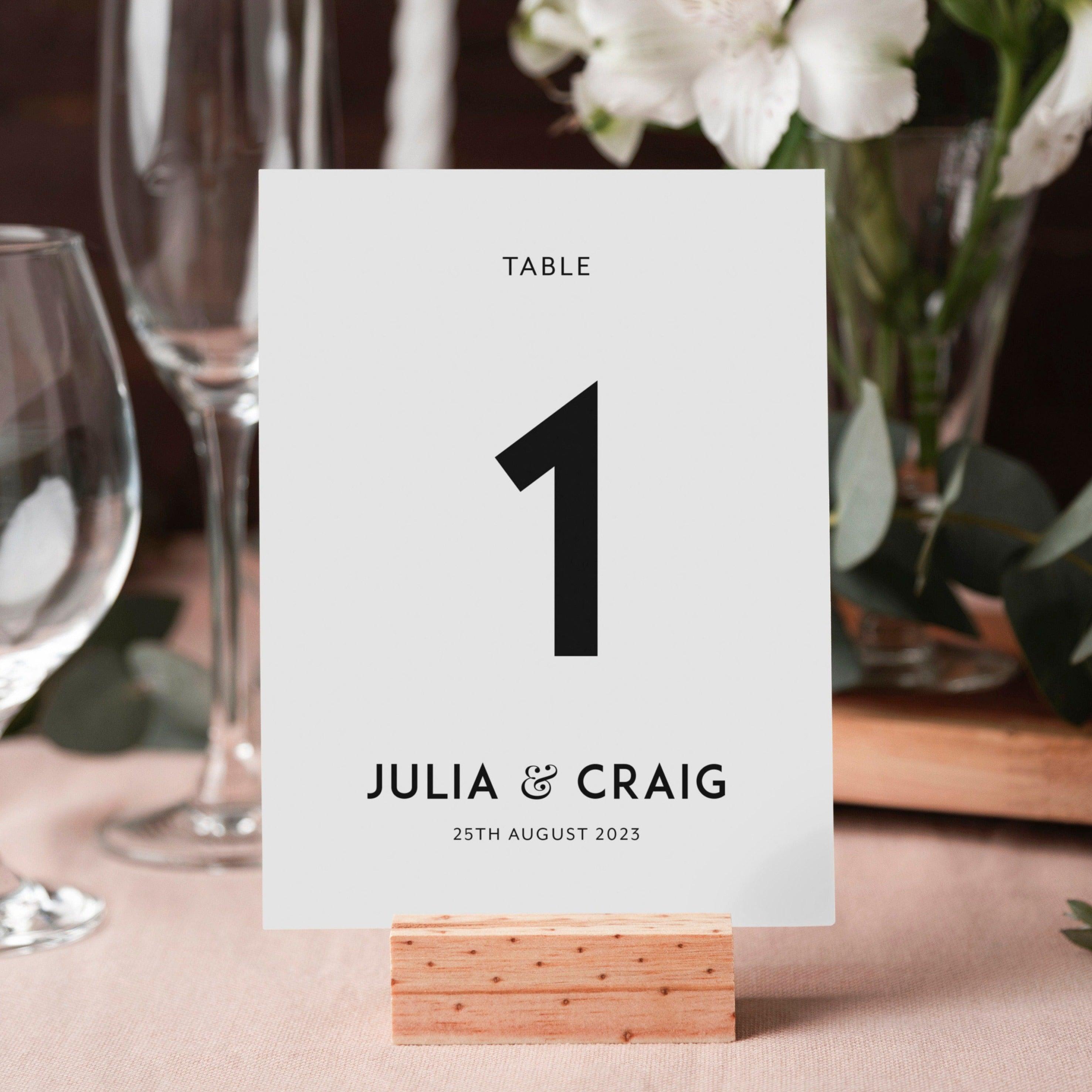 Minimalist Wedding Table Signs – Smart Party Shop